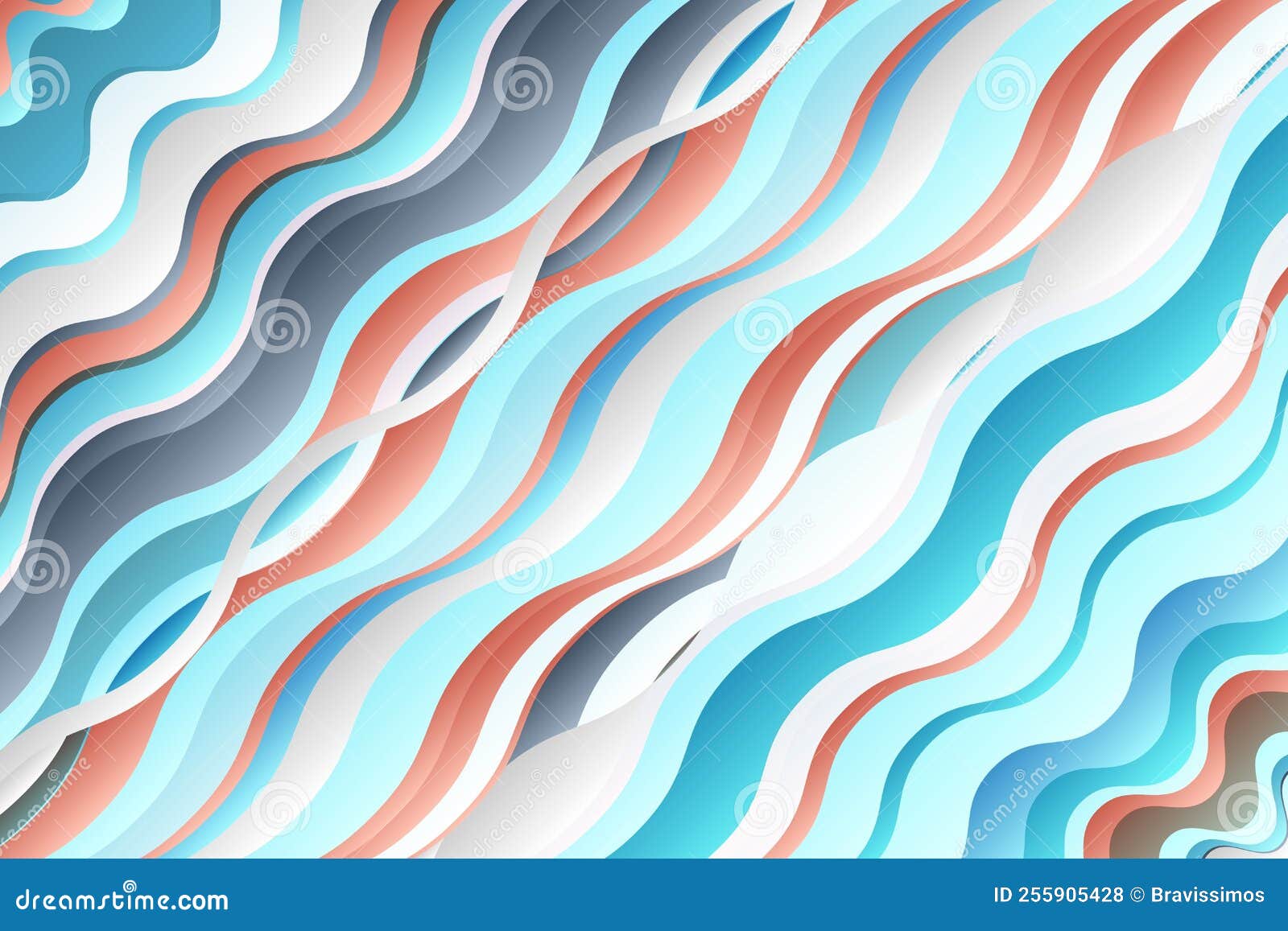 Multicolor Wave Abstract Art Background Shape. Illustration Stock ...