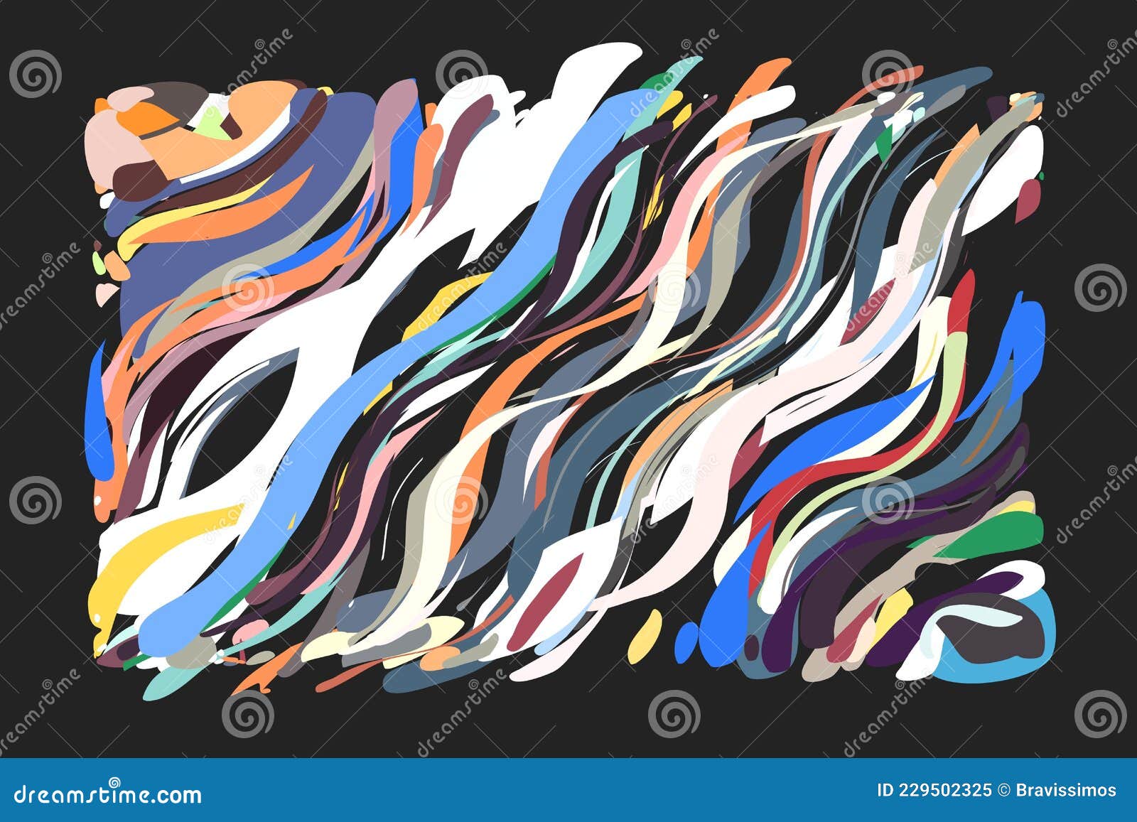 Multicolor Wave Abstract Art Background Shape. Texture Design Stock ...
