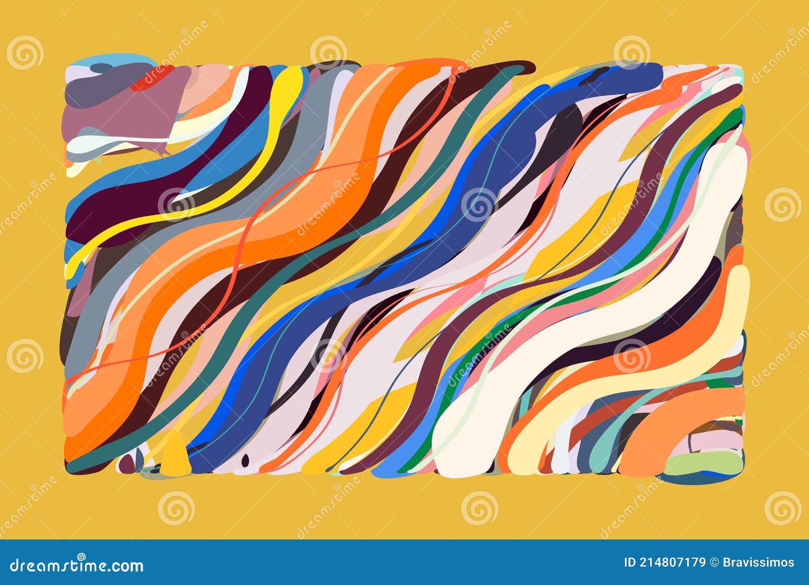 Multicolor Wave Abstract Art Background Shape. Vector Picture Stock ...