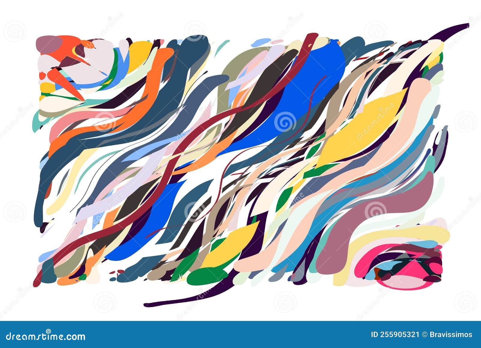 Multicolor Wave Abstract Art Background Shape. Vector Wavy Stock Vector ...