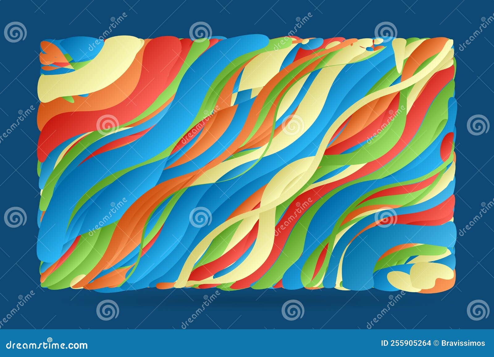 Multicolor Wave Abstract Art Background Shape. Wavy Design Stock Vector ...