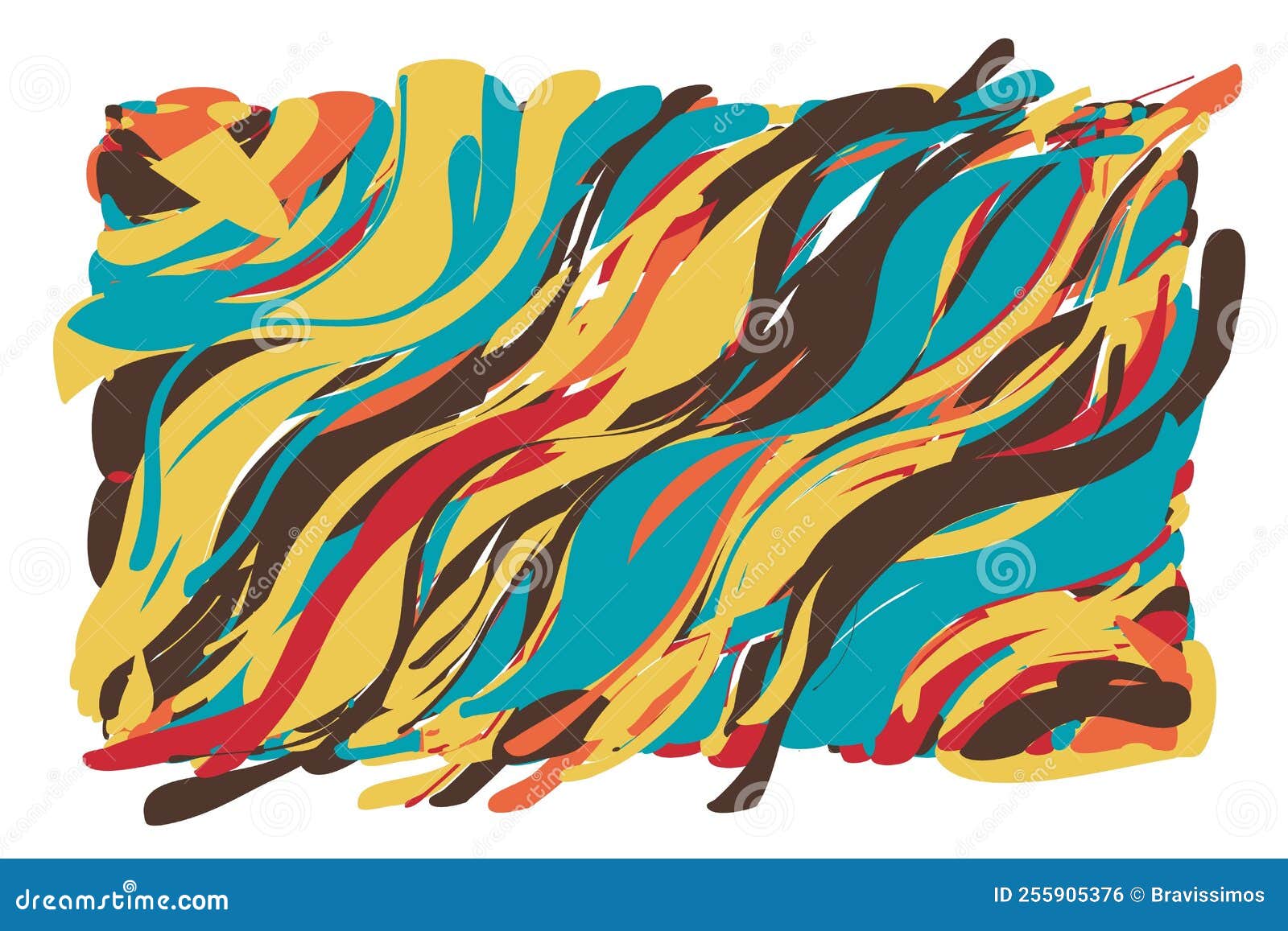 Multicolor Wave Abstract Art Background Shape. Wavy Stock Vector ...