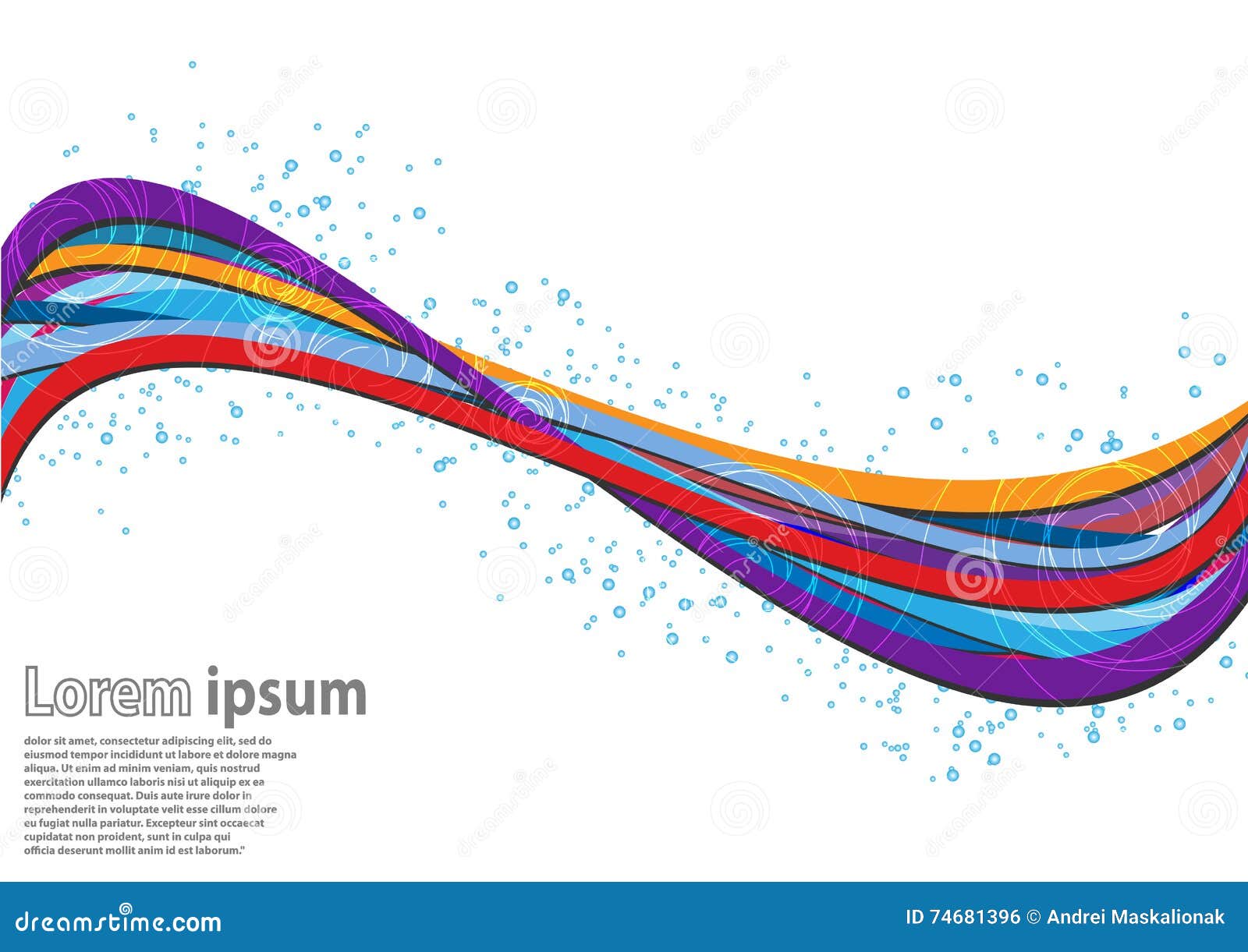 Multicolor Wave Abstract Background with Spiral Pattern Stock Vector ...