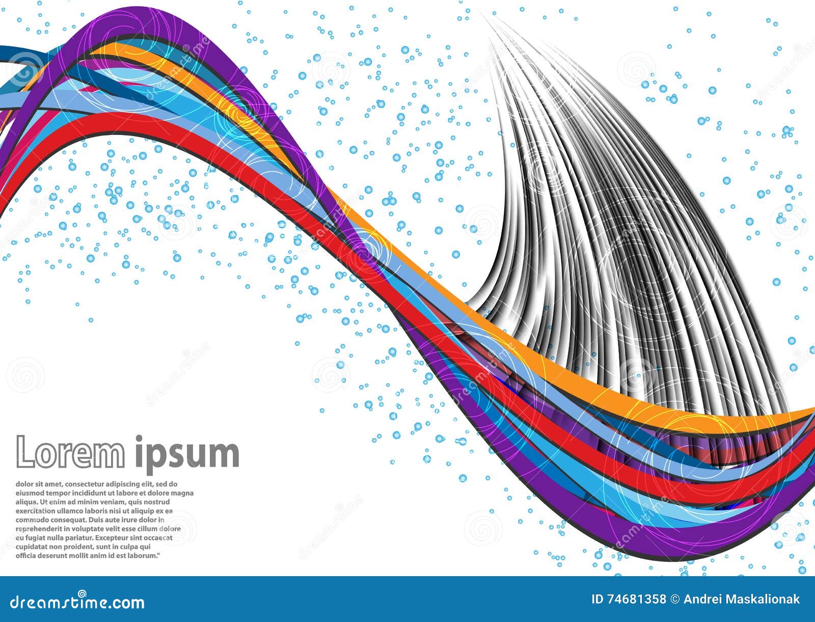 Multicolor Wave Abstract Background with Spiral Patterns Stock Vector ...