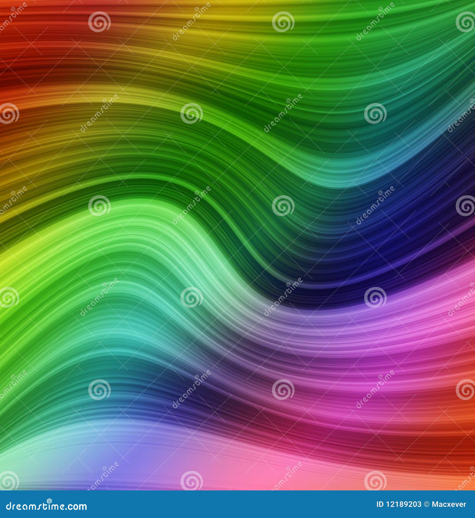 Multicolor Waves stock illustration. Illustration of wallpaper - 12189203
