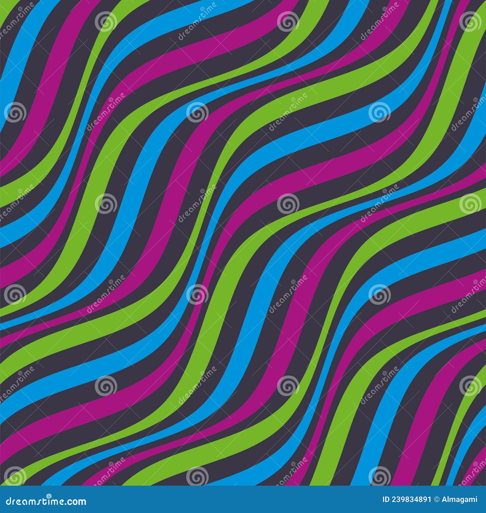Multicolor Wavy Lines Seamless Background Stock Vector - Illustration ...
