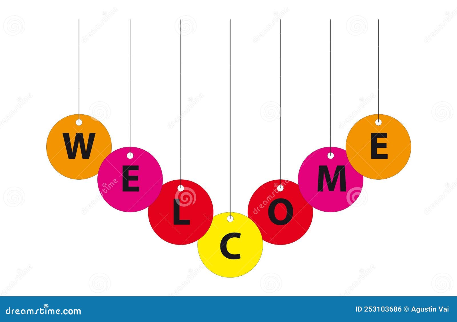 Multicolor Welcome Light Blub Sign Isolated On White Background Stock ...