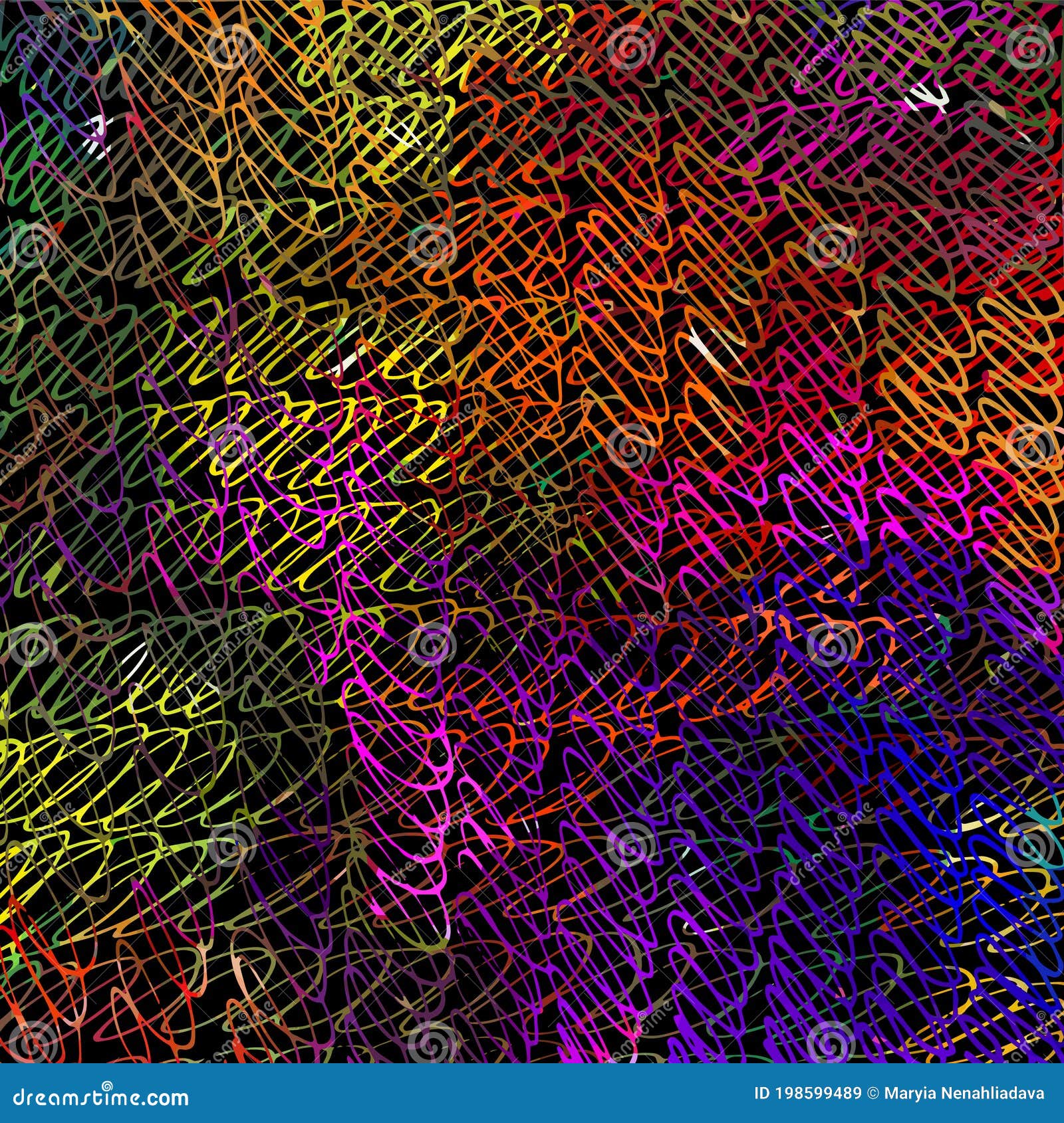 A Multicolored Abstract Background. Mixed Media. Rainbow Hatching ...