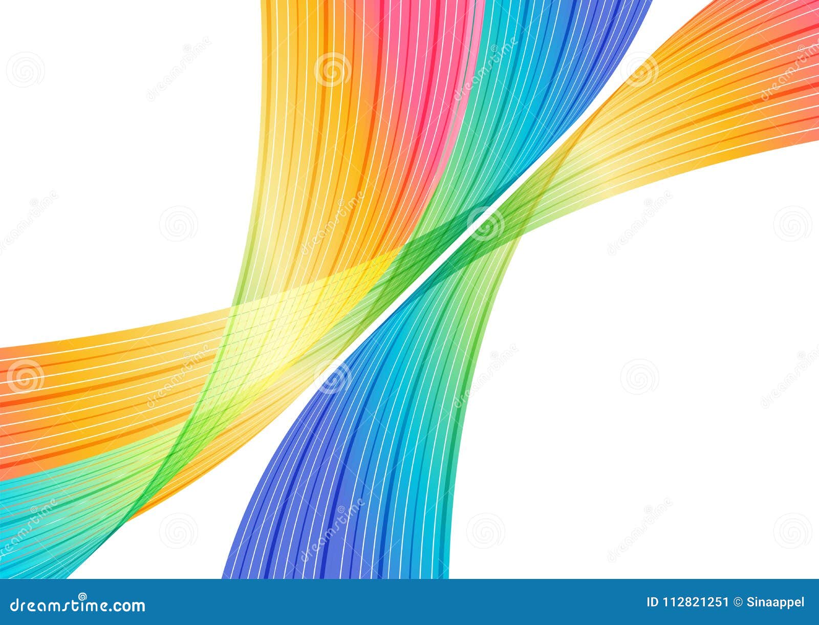 Multicolored Abstract Background, Rainbow Striped Curves on White ... Multicolored Abstract Background, Rainbow Striped Curves on White ...