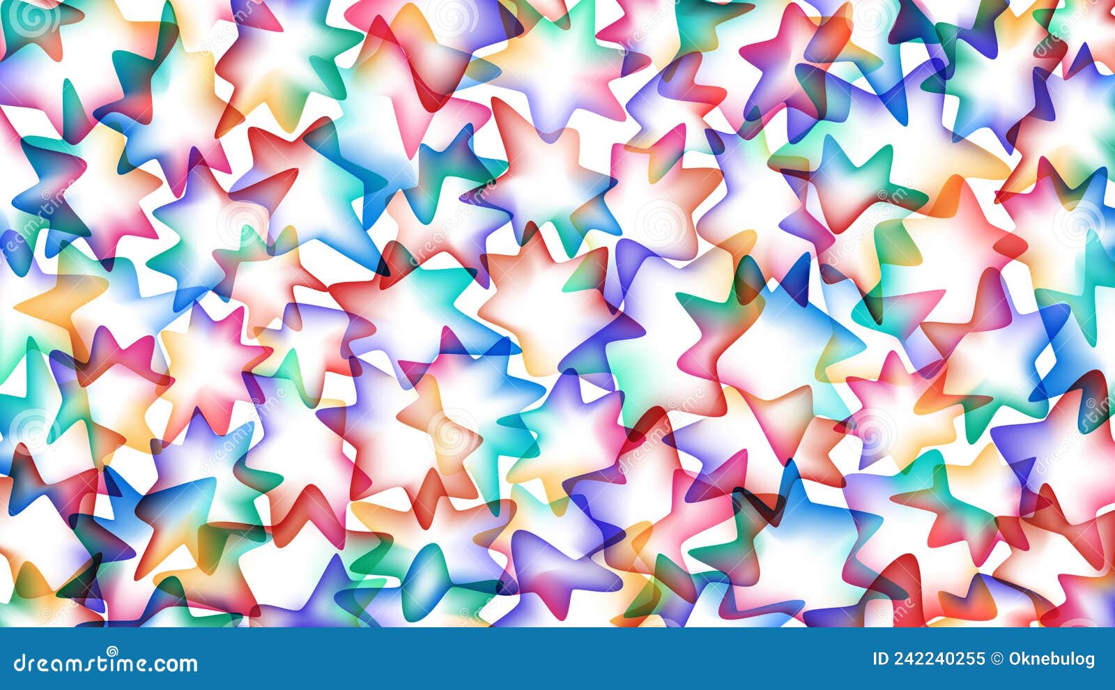 Multicolored Abstract Seamless Pattern of Overlapping Transparent Stars ...