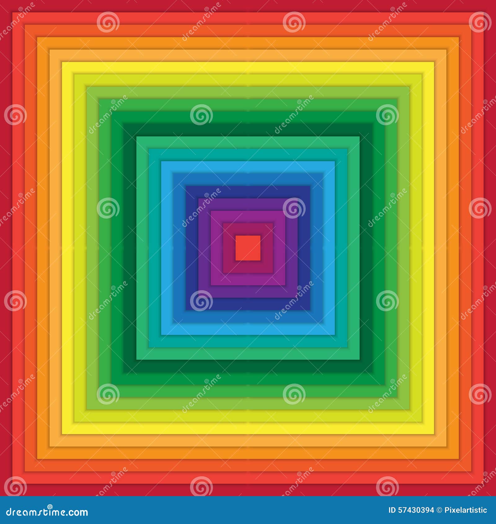 Multicolored Abstract Squares within Square Stock Illustration ...