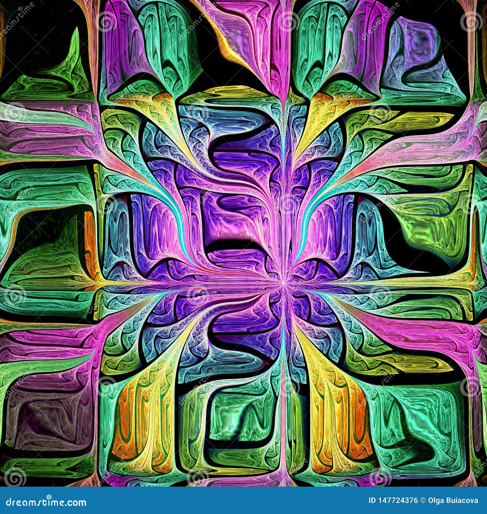 Multicolored Abstract Stylized Flower. Modern Art Stock Illustration ...