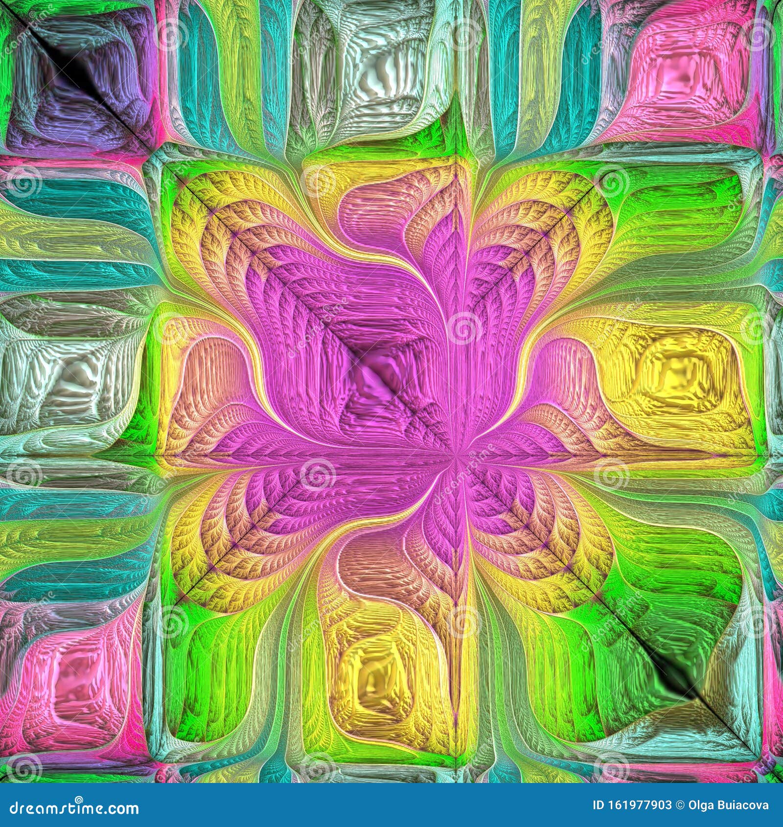 Multicolored Abstract Stylized Flower. Modern Art Stock Illustration ...