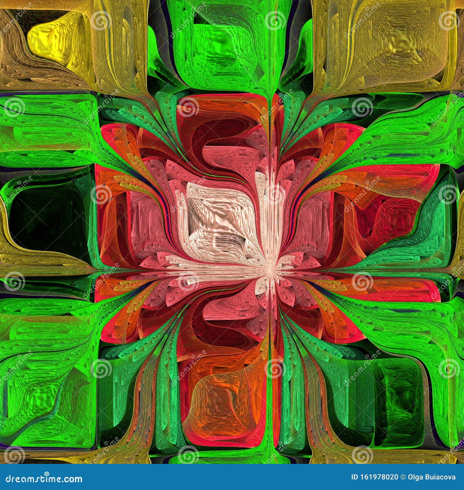 Multicolored Abstract Stylized Flower. Modern Art Stock Illustration ...