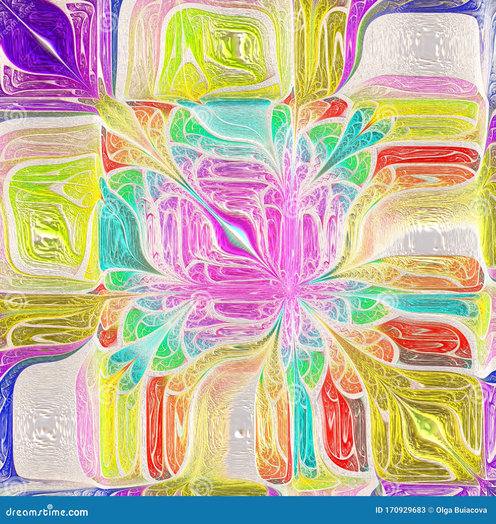 Multicolored Abstract Stylized Flower. Modern Art Stock Illustration ...