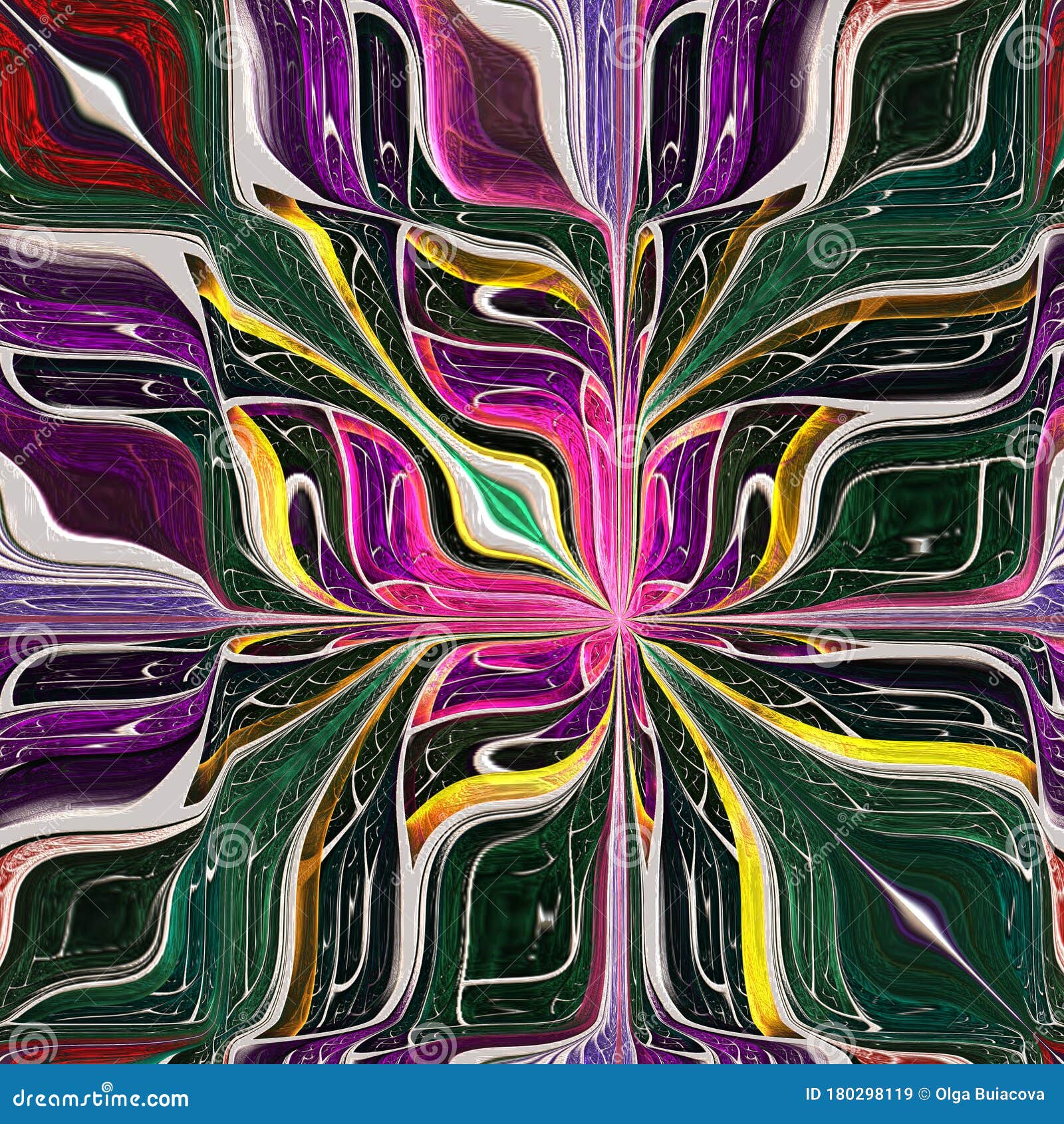 Multicolored Abstract Stylized Flower. Modern Art Stock Illustration ...