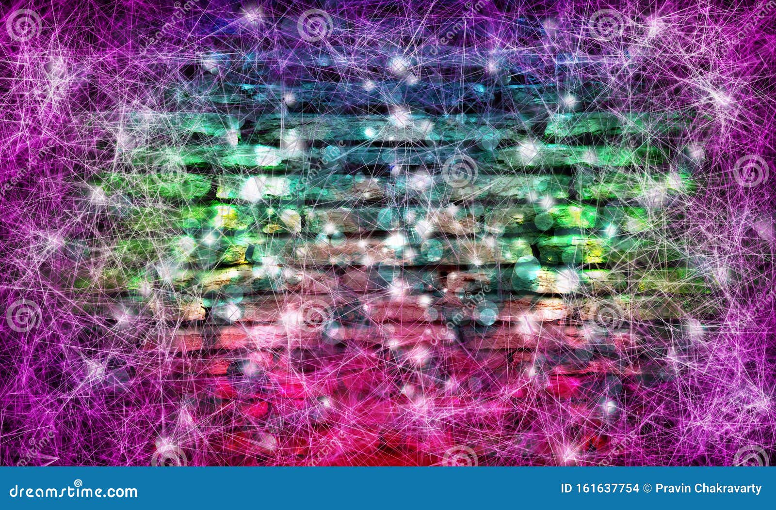 Colorful Abstract Wavy Brick Textured Background. Grunge Distorted ...
