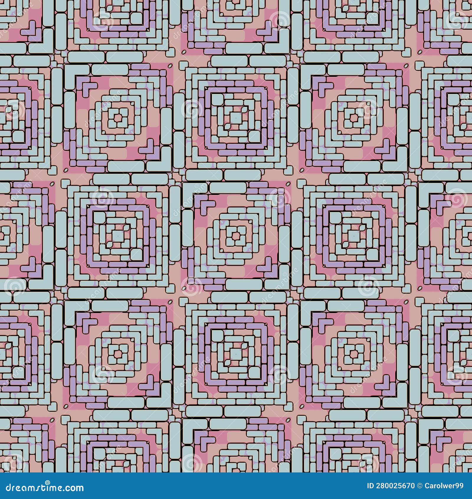 Multicolored American Native Maya Aztec Inca Pattern. Stonework Mosaic ...