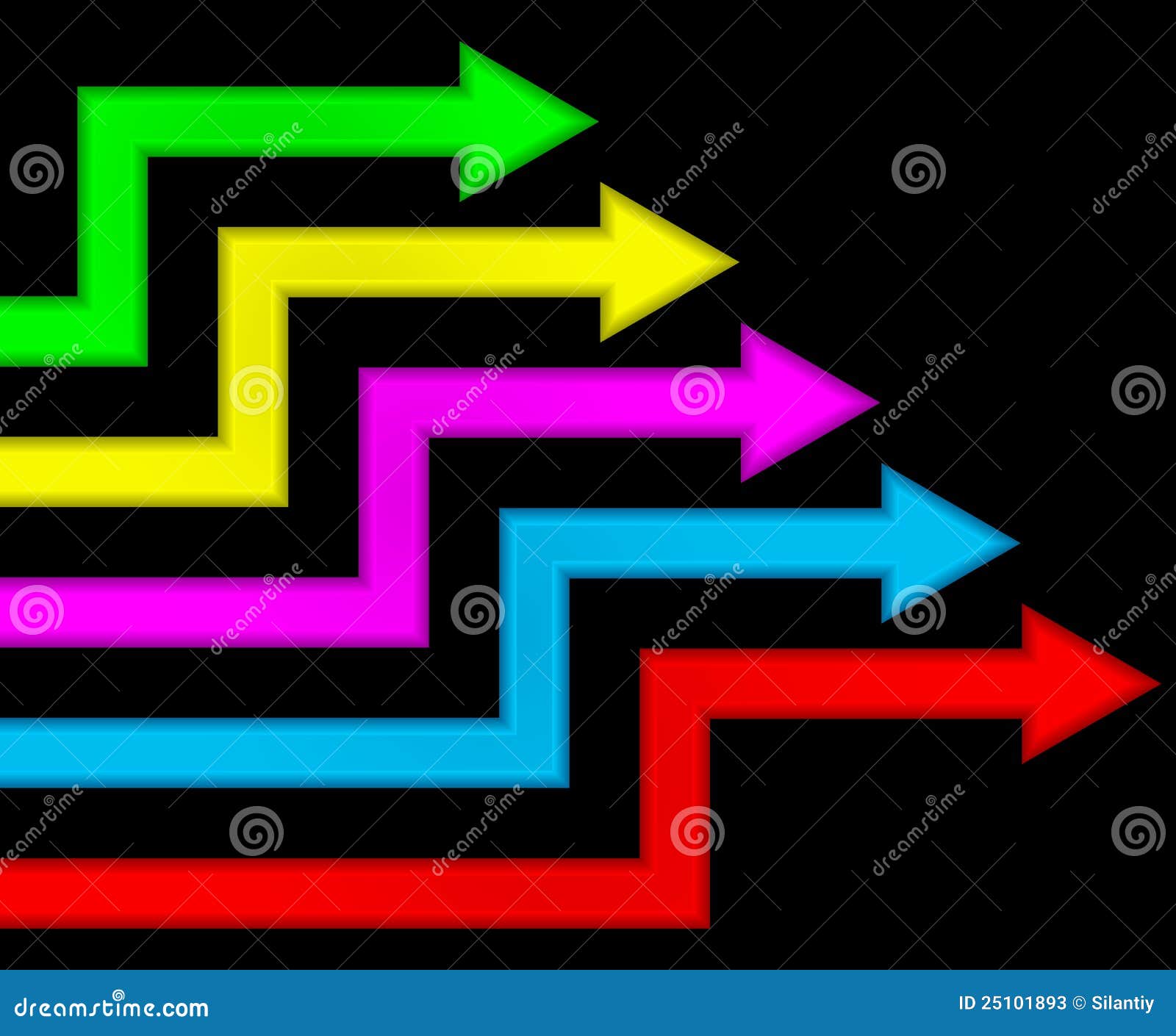 Multicolored arrows. stock vector. Illustration of detour - 25101893