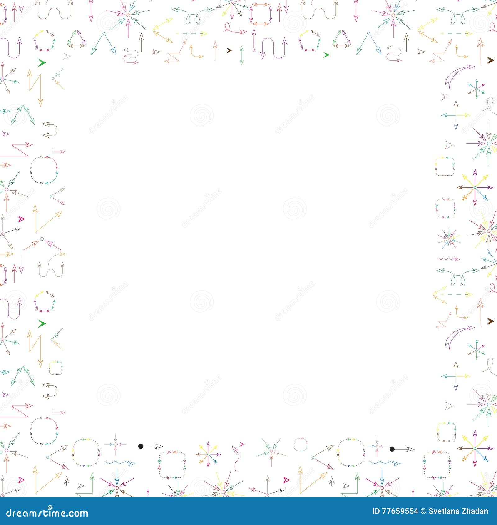 Multicolored Arrows Abstract Background Whith Border Frame for Text ...