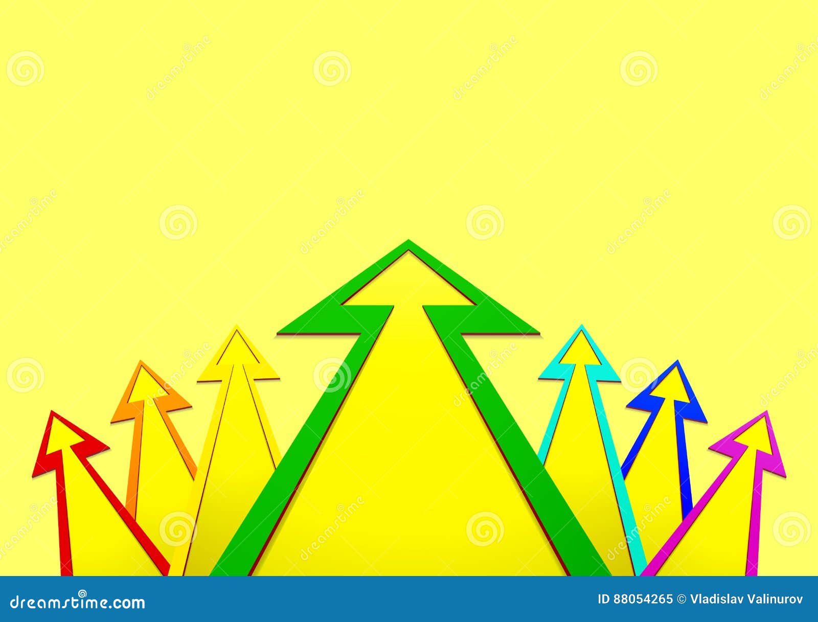 Multicolored Arrows in the Form of a Fan with Stroke Stock Vector ...