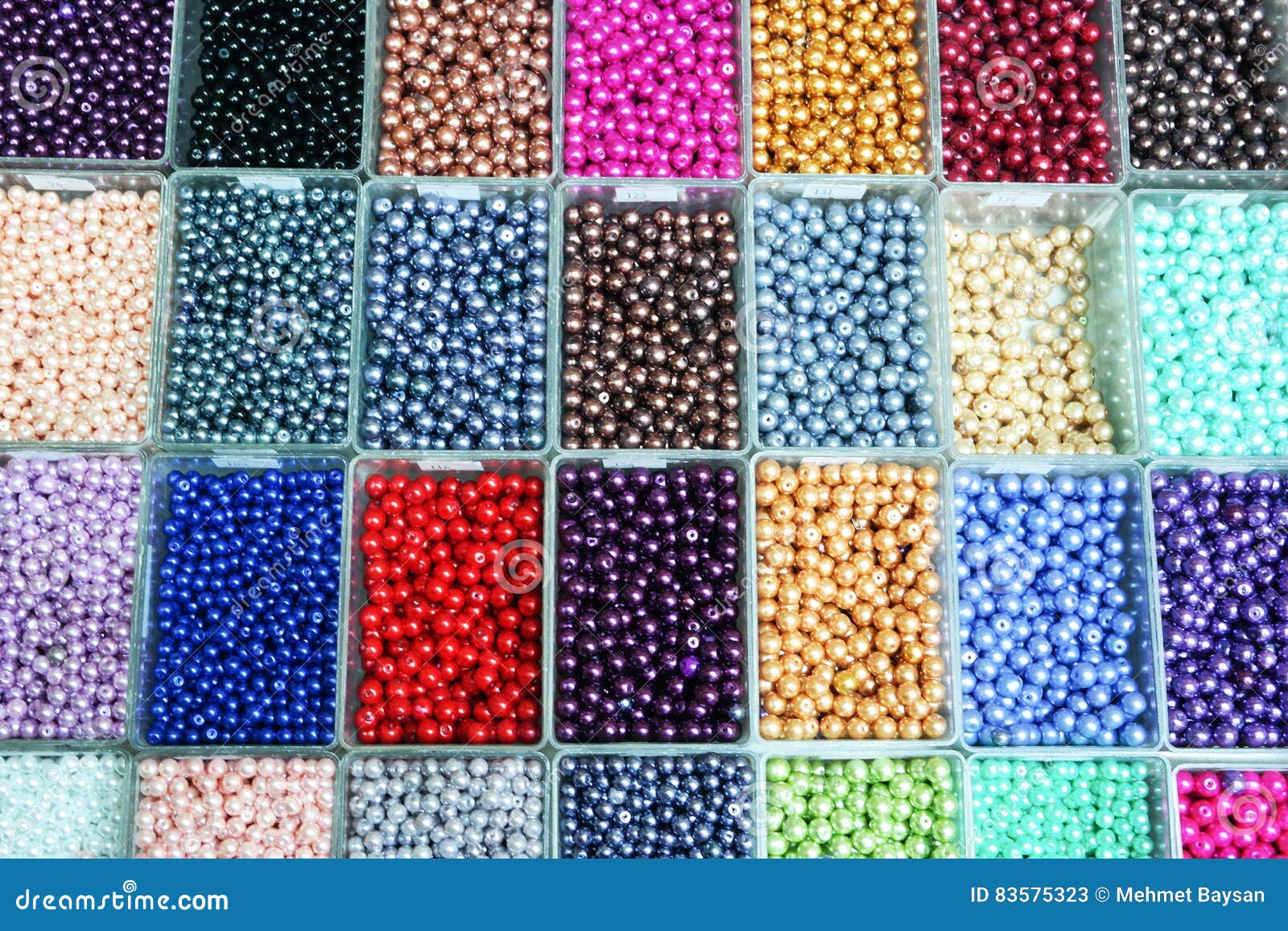 Multicolored Assorted Beads Set in a Box. Stock Image - Image of button ...