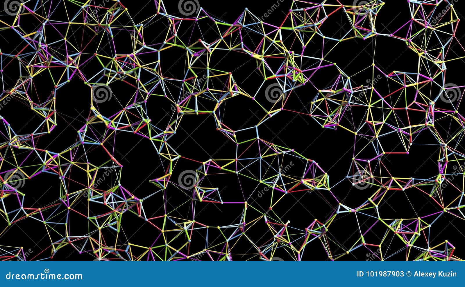 Multicolored Atomic Network Formation Stock Video - Video of fractal ...