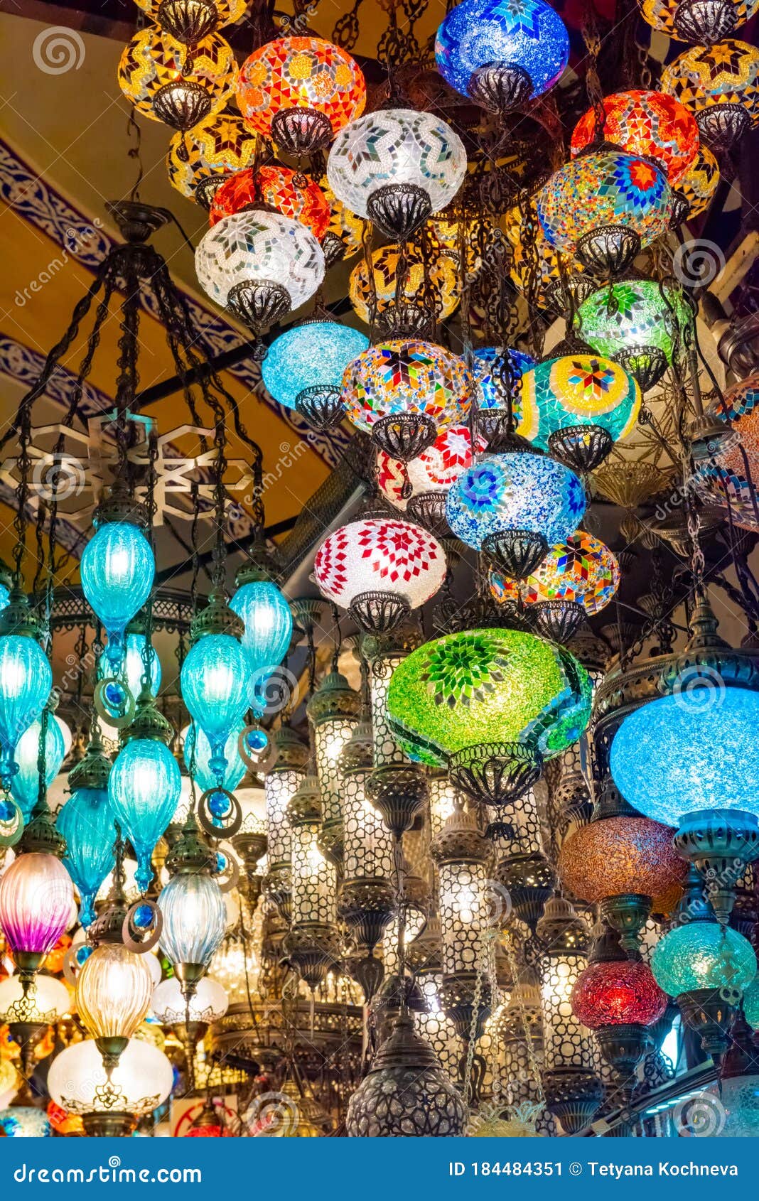 Multicolored Authentic Lamps Grand Bazaar in Istanbul Stock Image ...