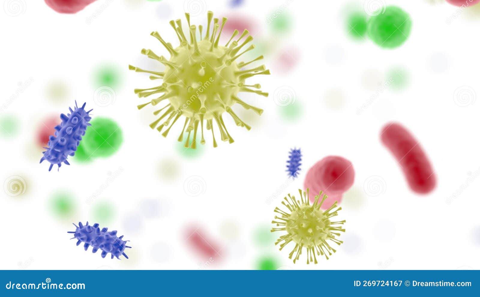 Multicolored Bacteria Moving the Camera Inside the Screen 3d Stock ...