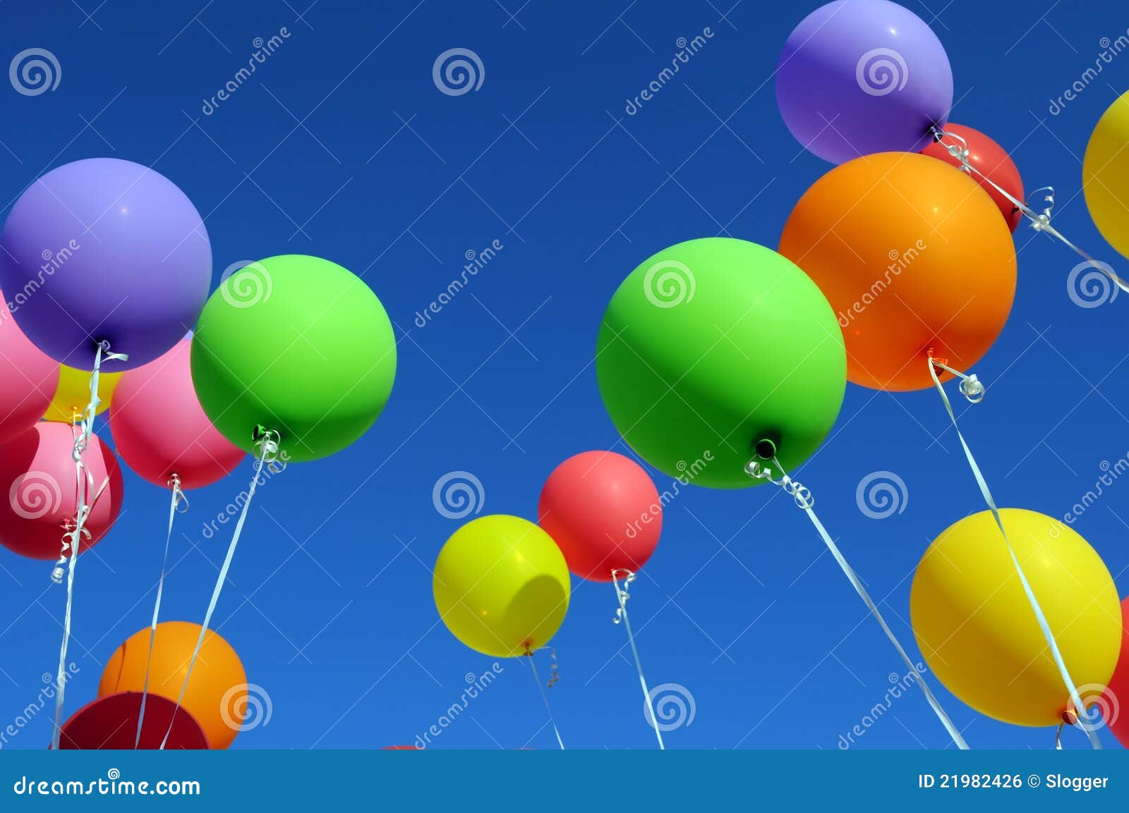 Multicolored balloons stock photo. Image of celebration - 21982426