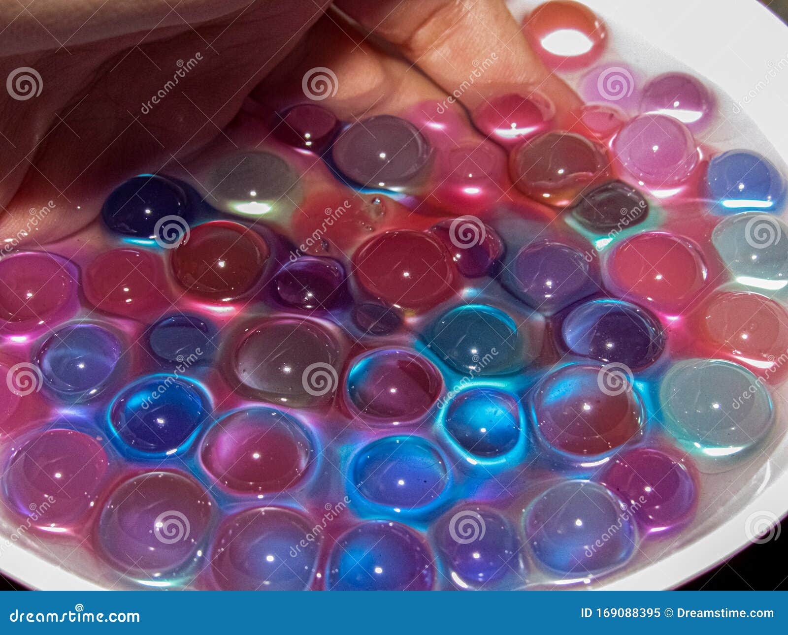 Multicolored Balls of Molecules in Water Stock Image - Image of shakes ...