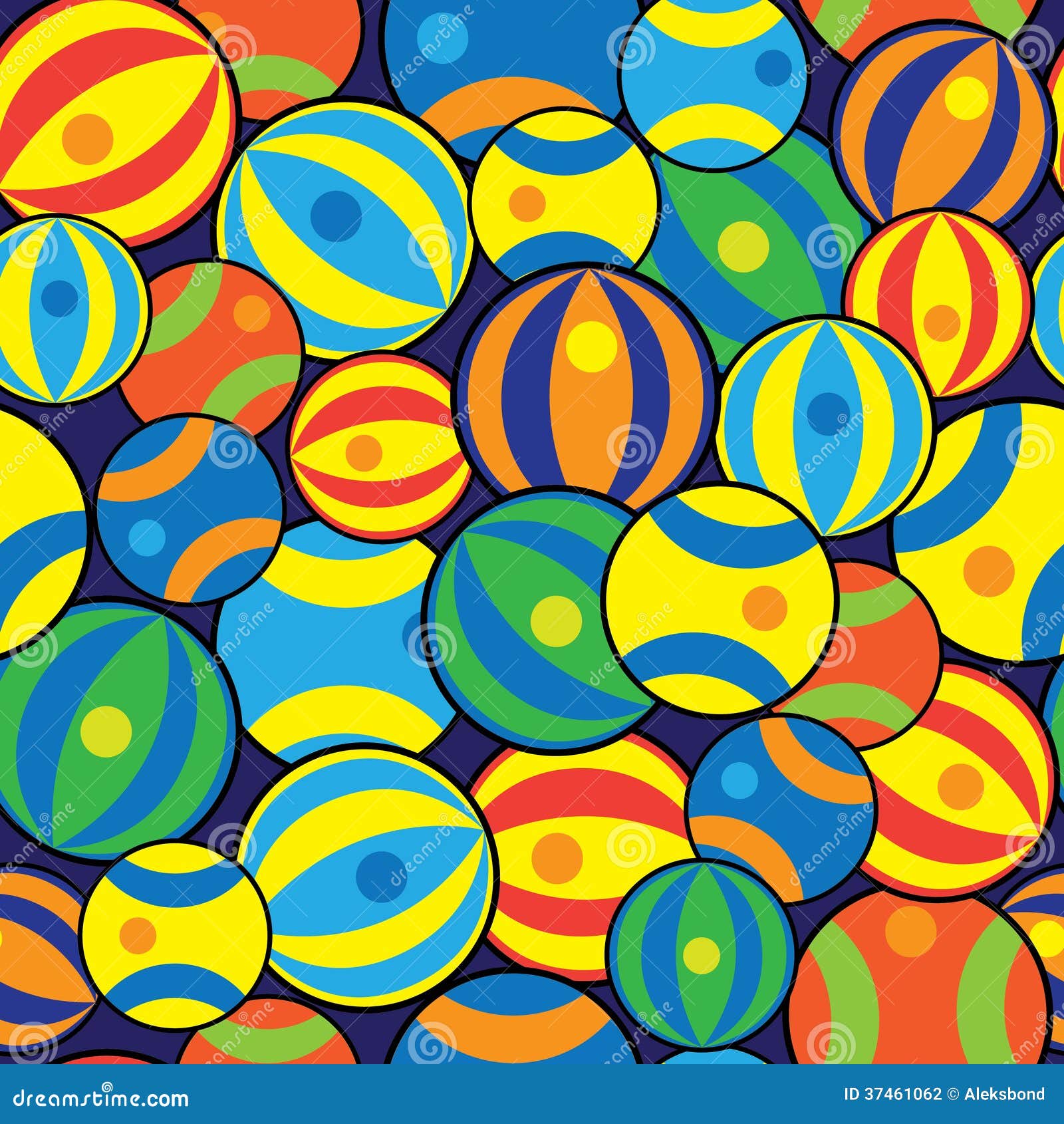 Multicolored Balls of Seamless Pattern Stock Vector - Illustration of ...