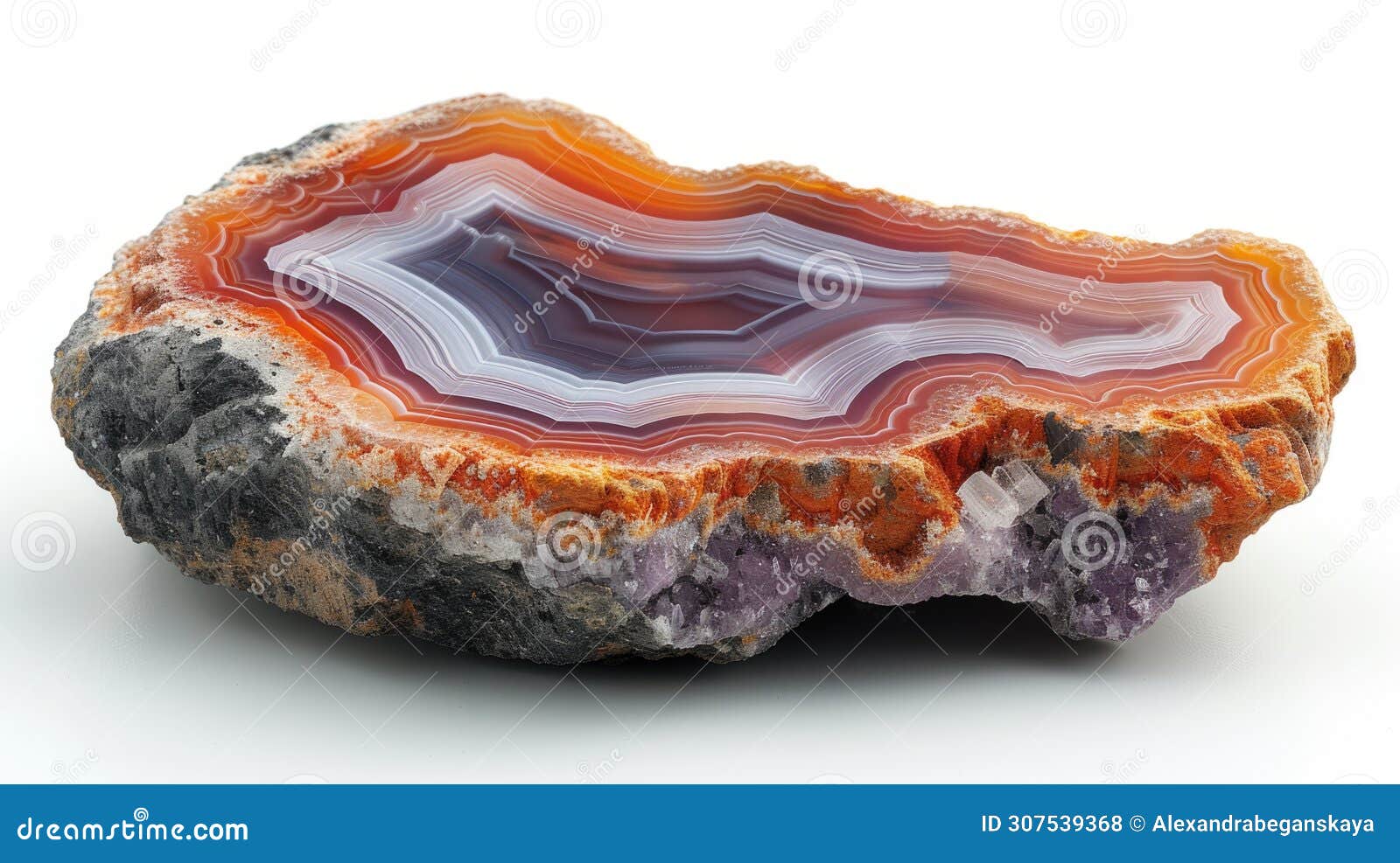 Multicolored Banded Agate Slice Stock Illustration - Illustration of ...