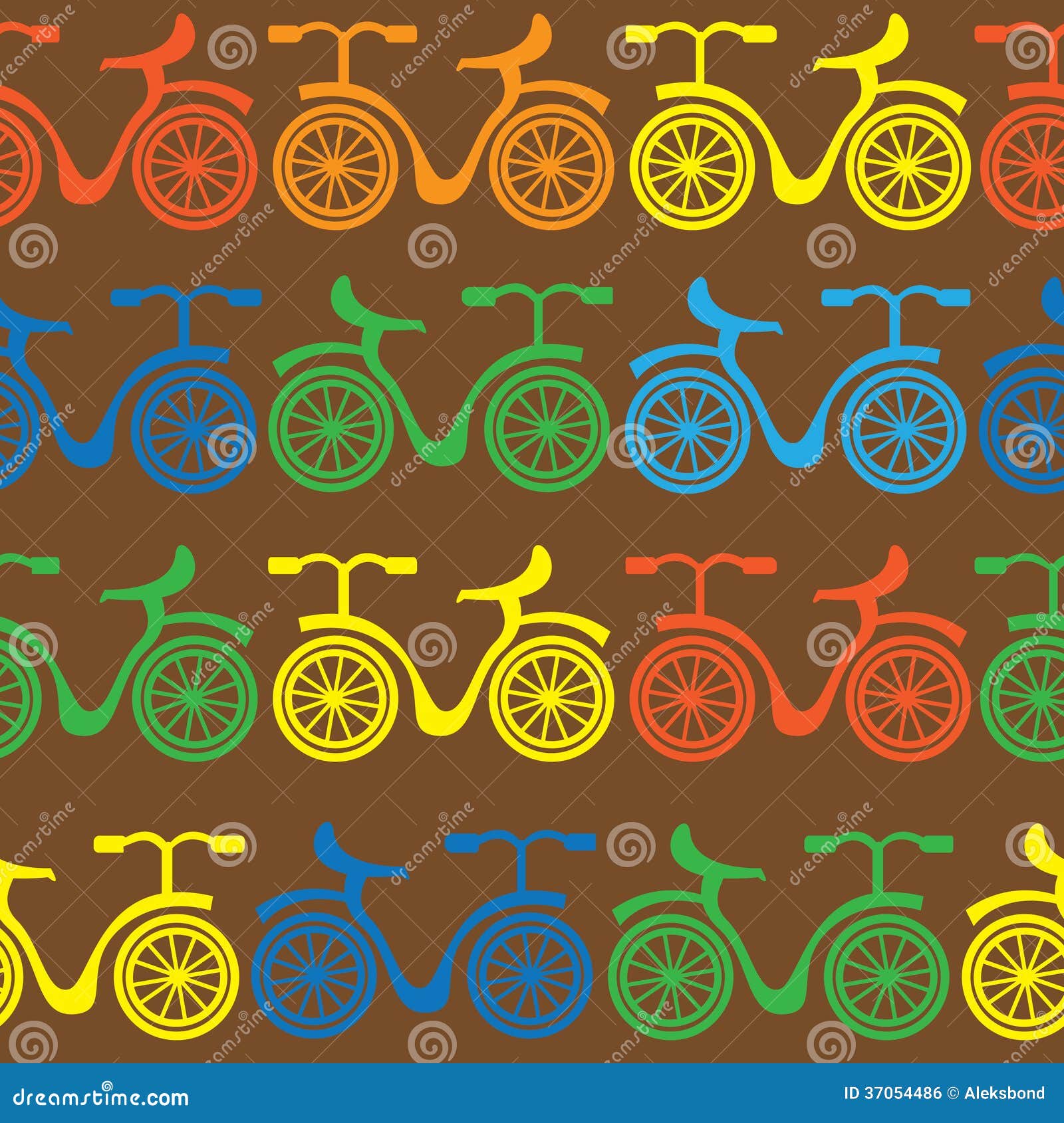Multicolored Bikes of Seamless Pattern Stock Vector - Illustration of ...