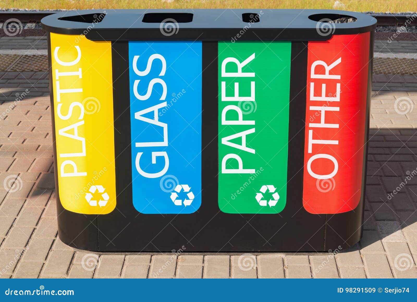 Multicolored Bin for Separate Waste Collection. Stock Image - Image of ...