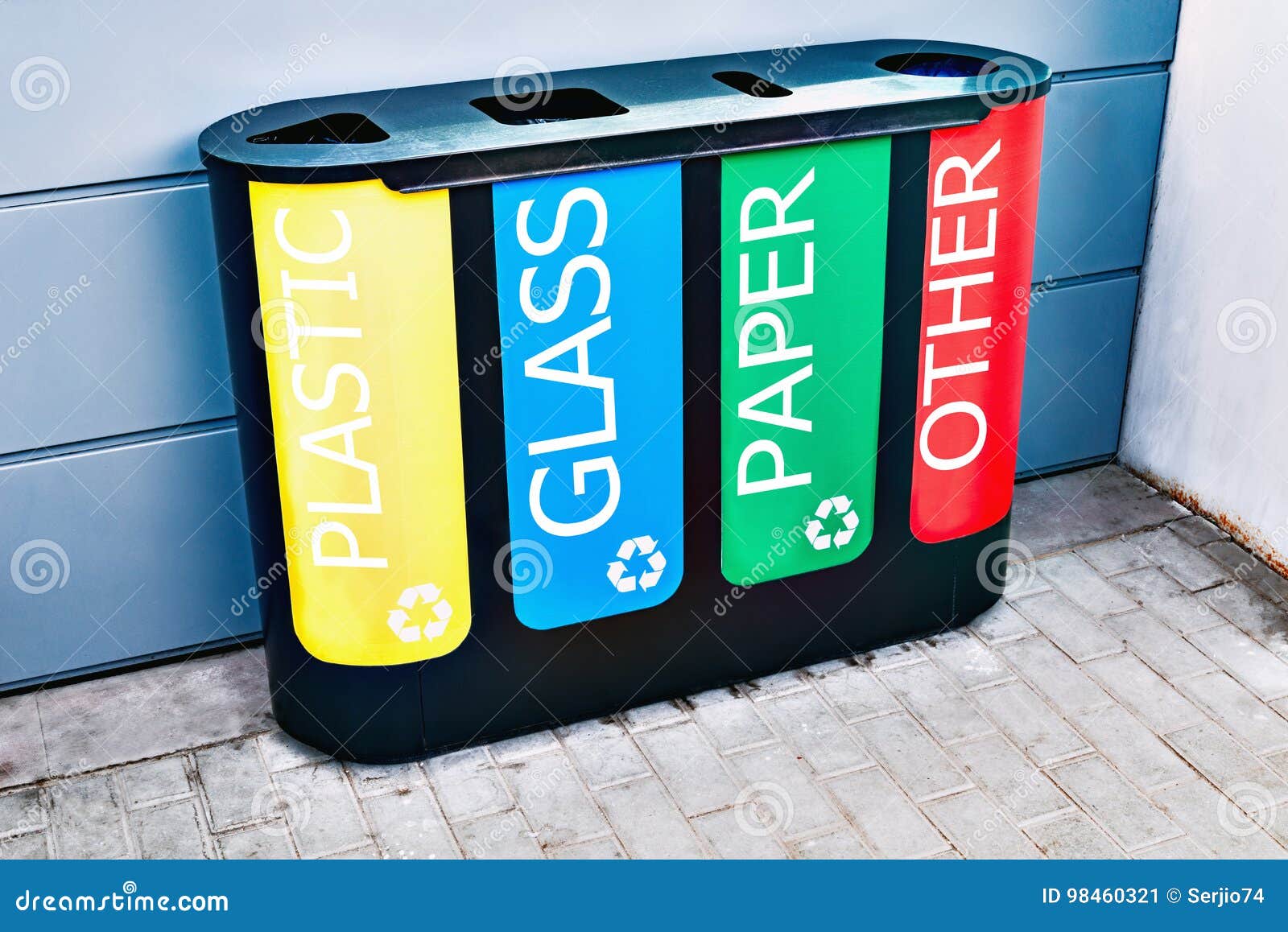 Multicolored Bin for Separate Waste Collection. Stock Image - Image of ...