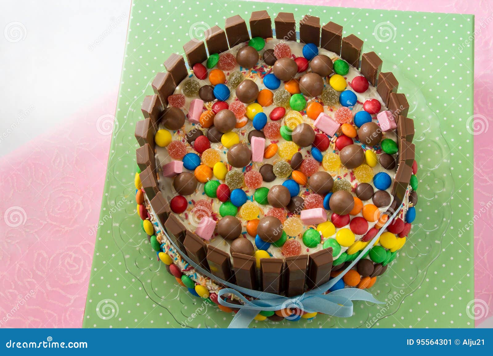 Multicolored Birthday Pinata Cake Stuffed with Sweets Inside. Stock ...