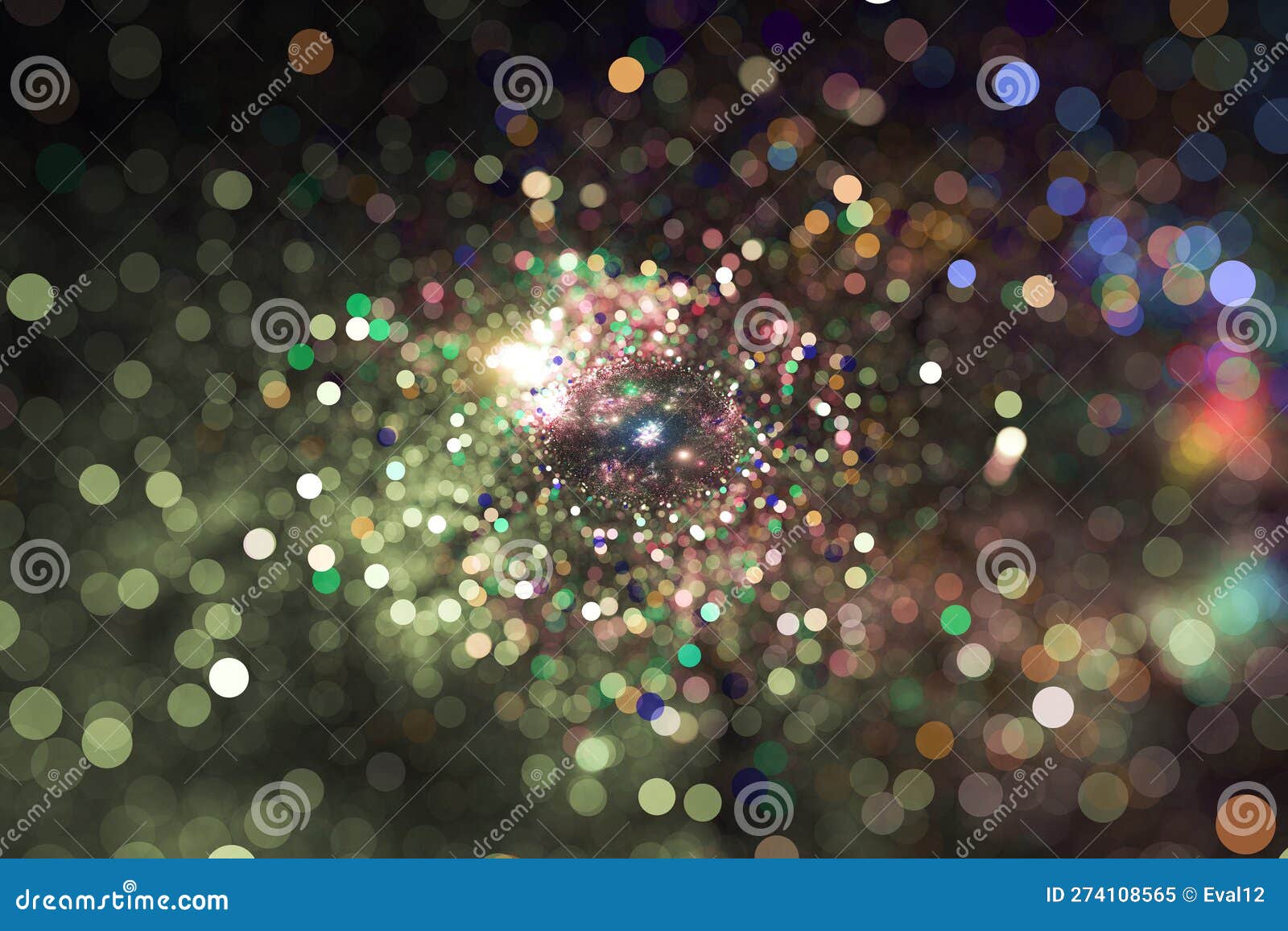 Multicolored Blurred Pattern of Small Round Spots on a Black Background ...