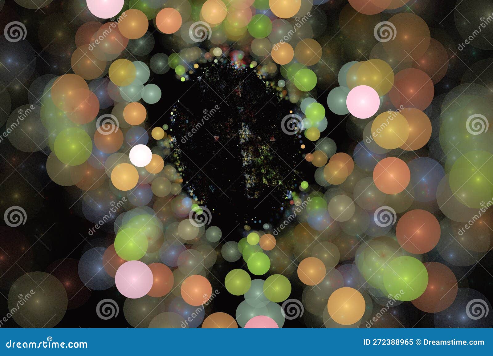 Multicolored Blurred Pattern of Small Spheres on a Black Background ...