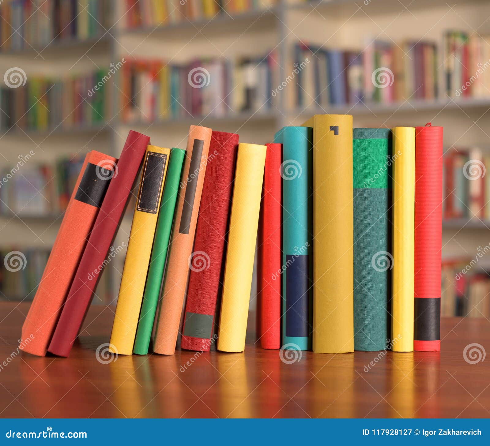 Multicolored Books are on the Table Stock Image - Image of heap, aged ...