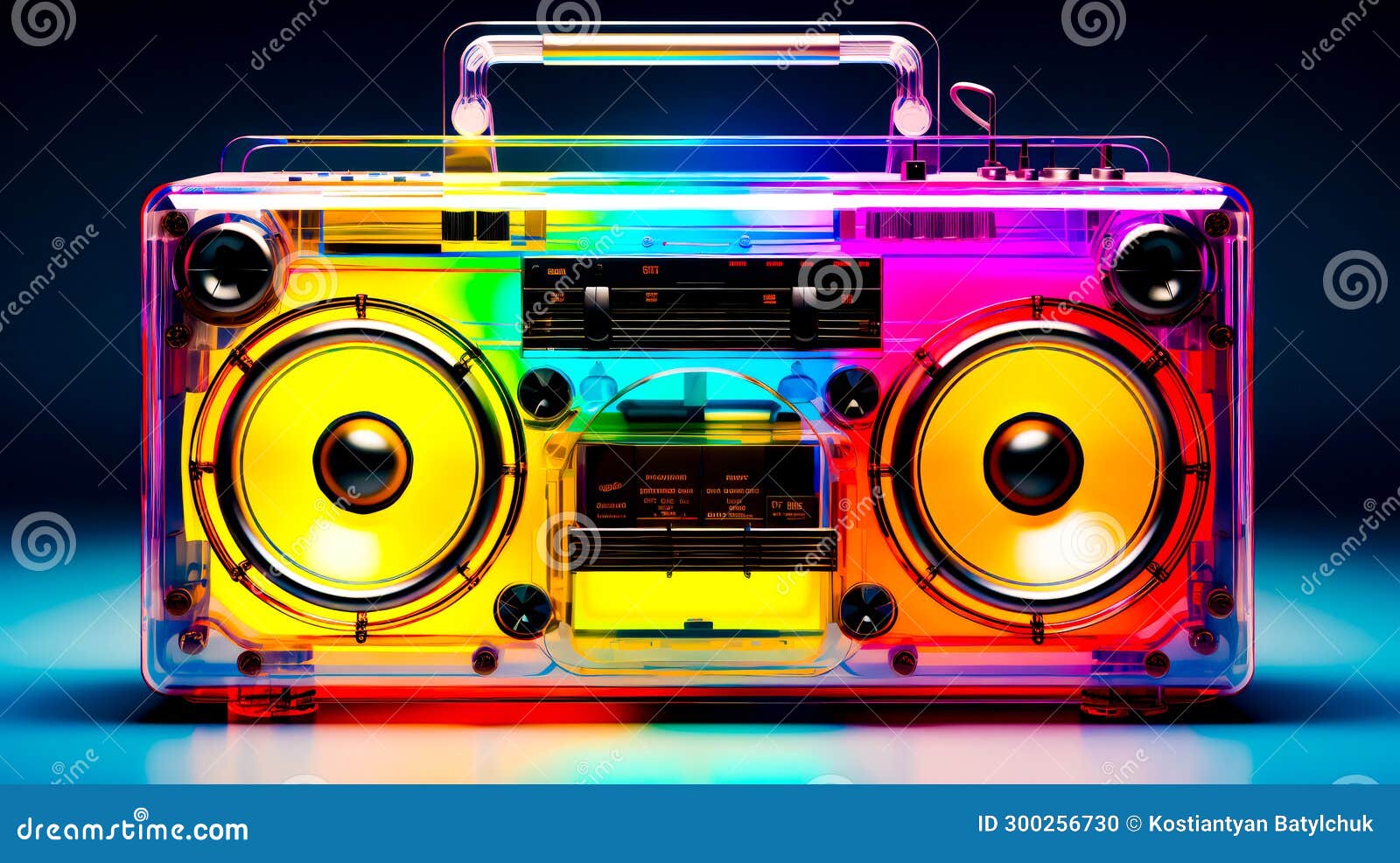 Multicolored Boombox with Boombox on Top of it. Generative AI Stock ...