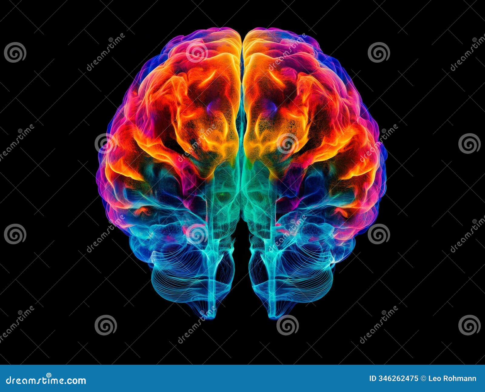 Multicolored Brain Side View In A Beam Of Light Royalty-Free Stock ...