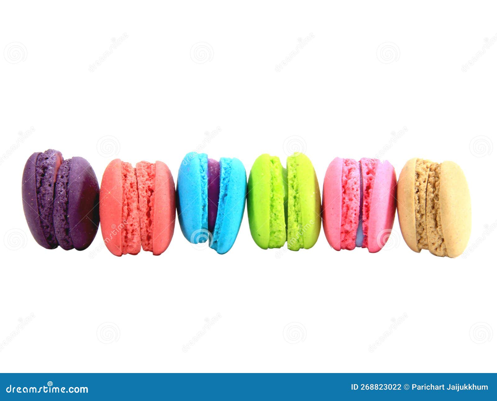 Multicolored Bread, Macaron Isolated on White Background.Selection ...