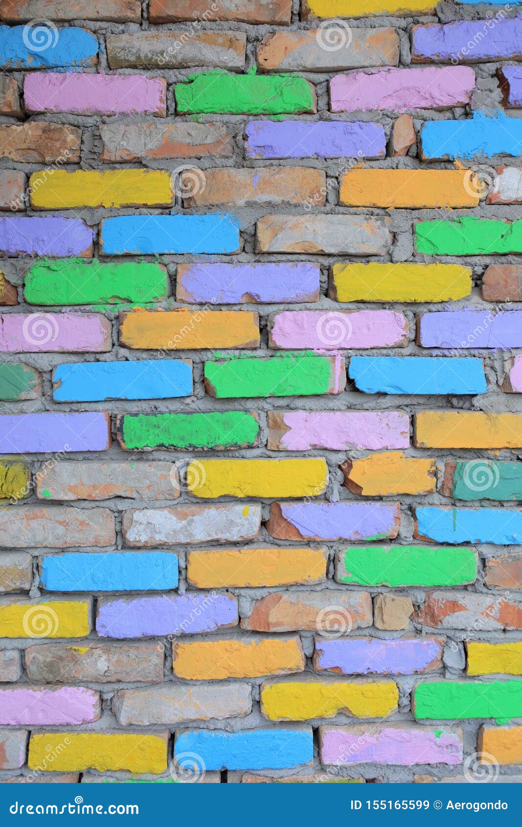 Multicolored Brick Wall Wallpaper Texture Stock Image - Image of retro ...
