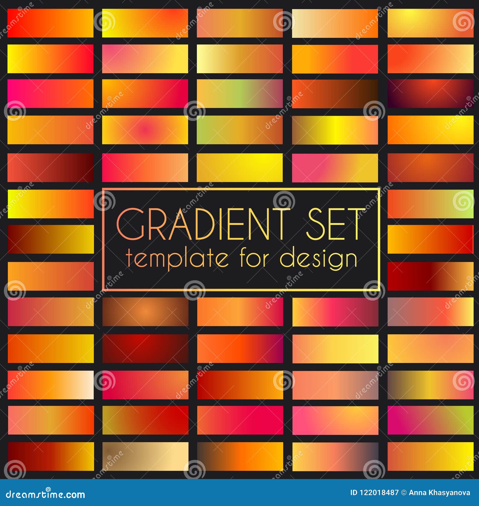 Multicolored Bright Gradient Set. Template for Design. Stock ...