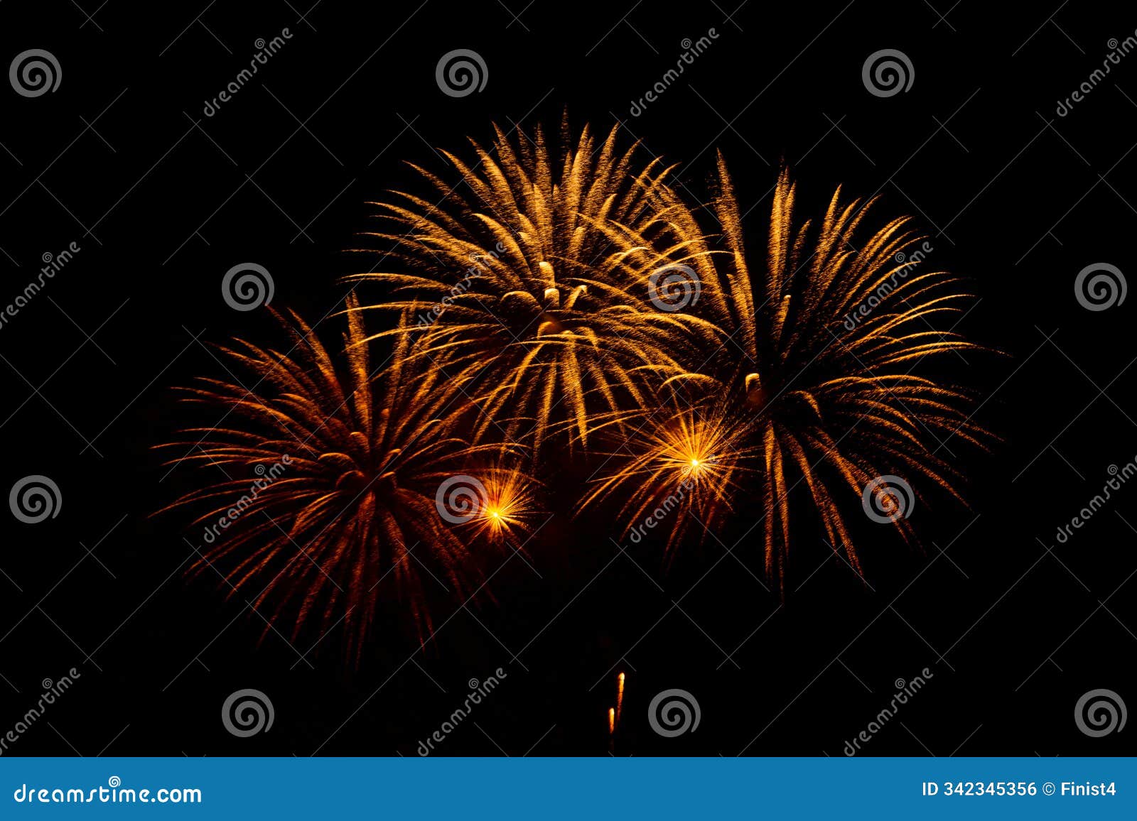 Multicolored Bright Sparks of Fireworks on the Black Sky. Horizontal ...