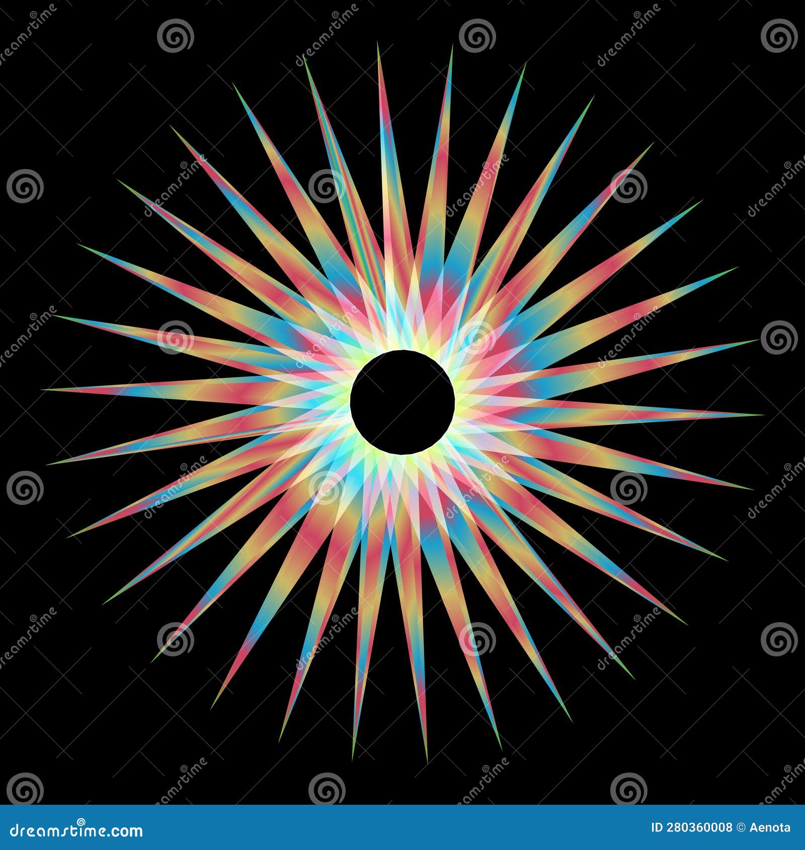 Multicolored Bright Star stock vector. Illustration of wheel - 280360008