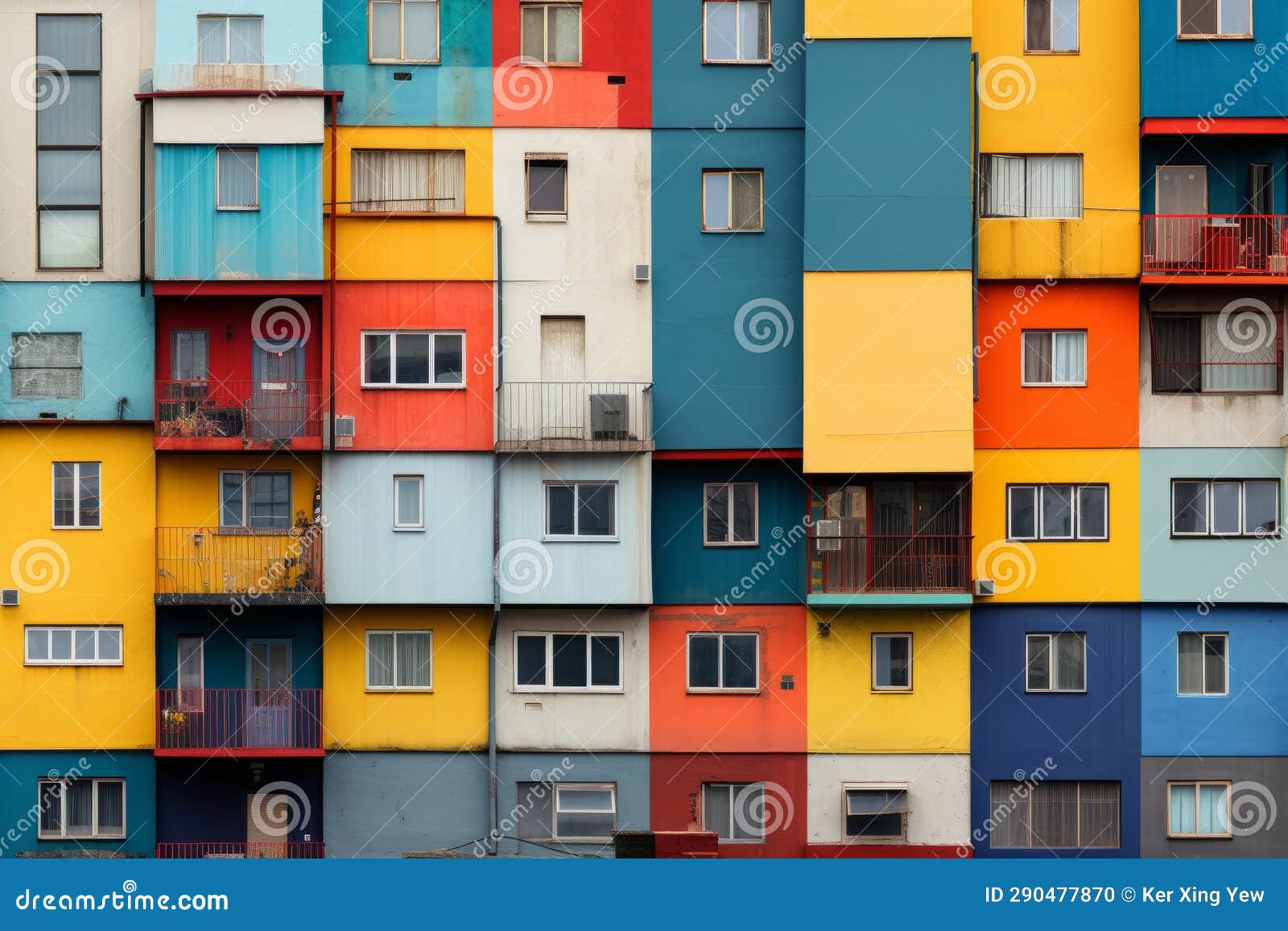 Multicolored Building Structure From Cubes. Abstract Architecture ...