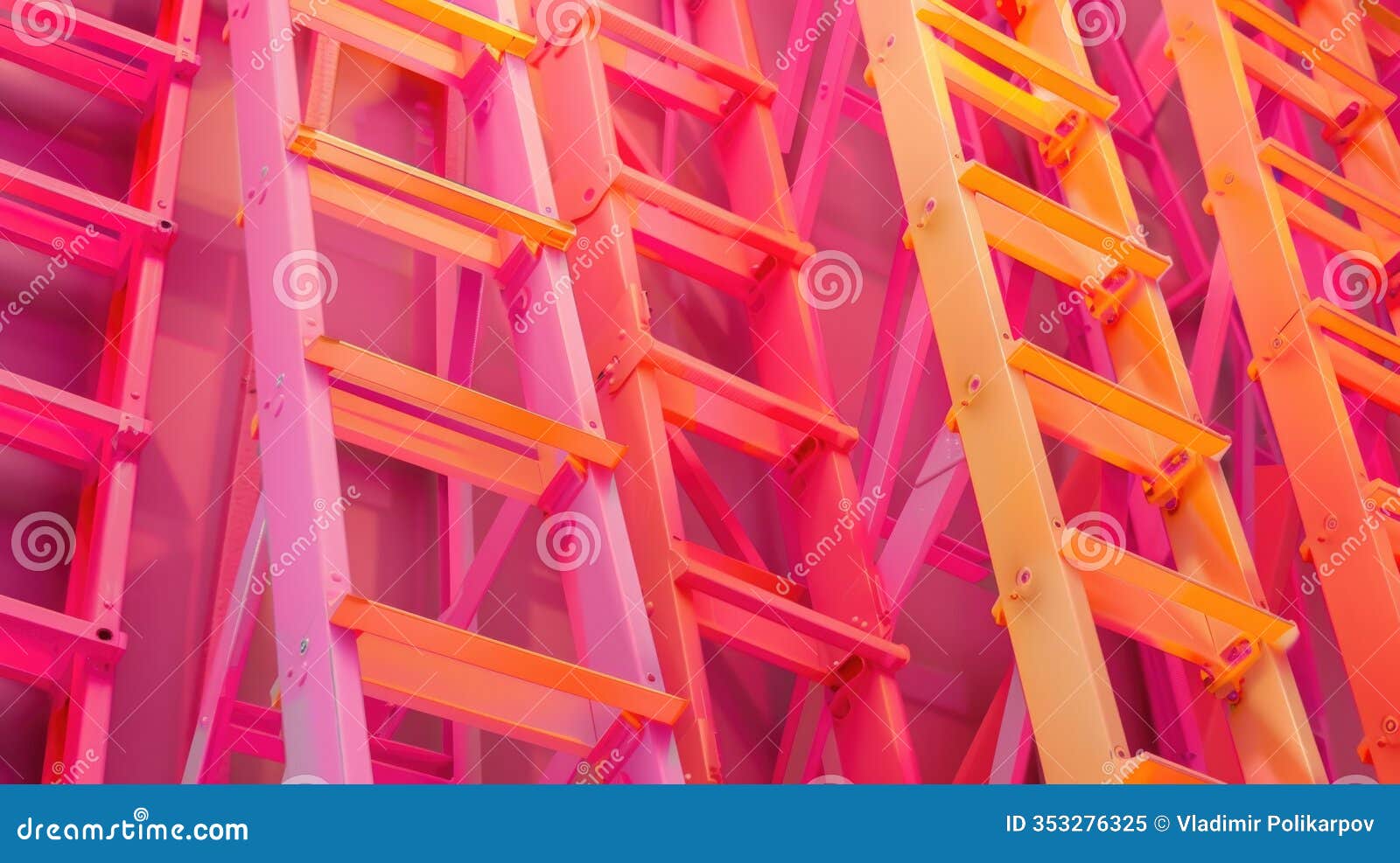 A Multicolored Building with a Variety of Ladders. Ideal for ...