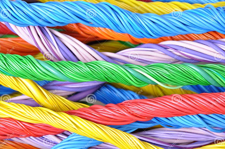Multicolored Bundles of Computer Cables Stock Image - Image of computer ...